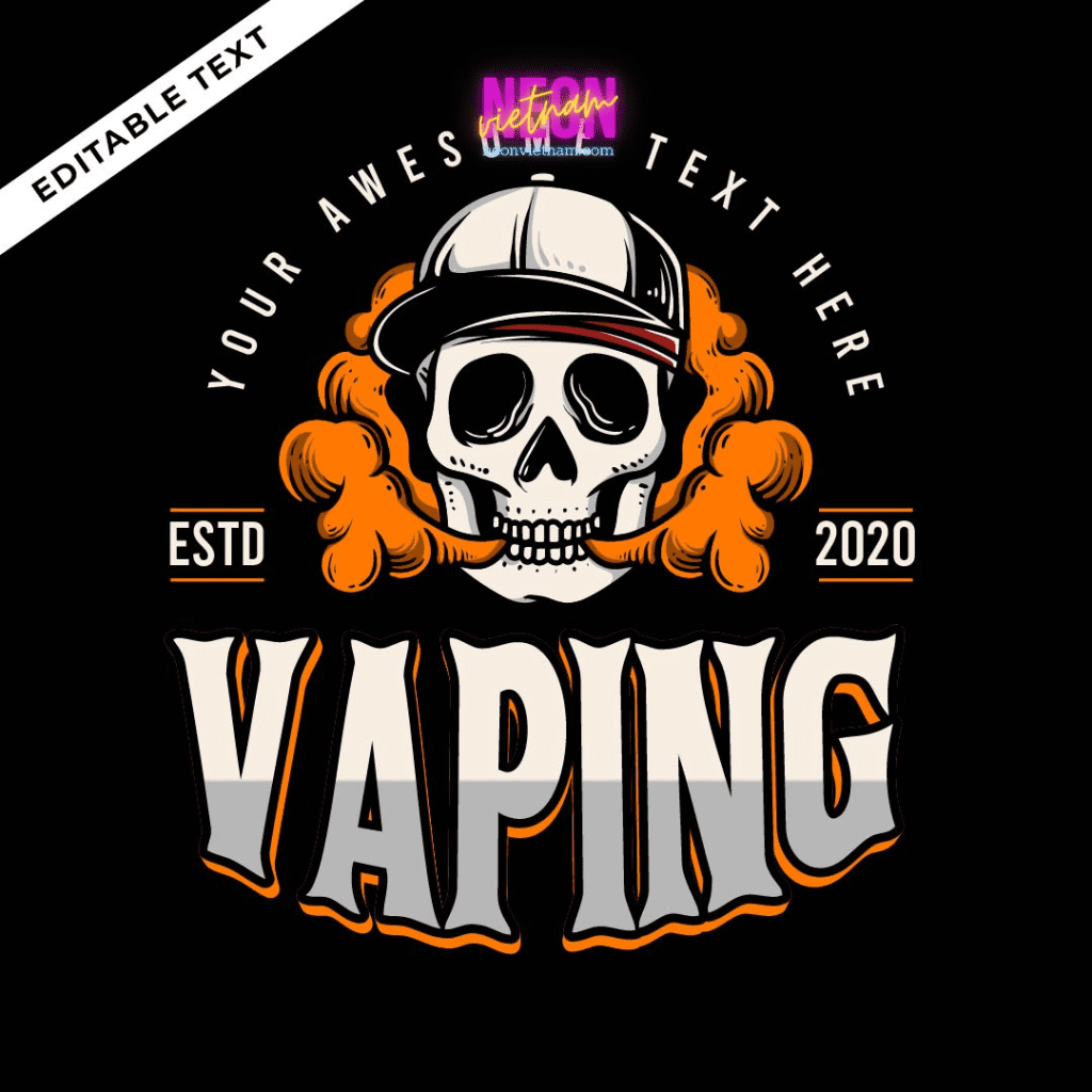 Skull Vaping Logo UV Print Neon Sign 1 - Neon Viet Nam