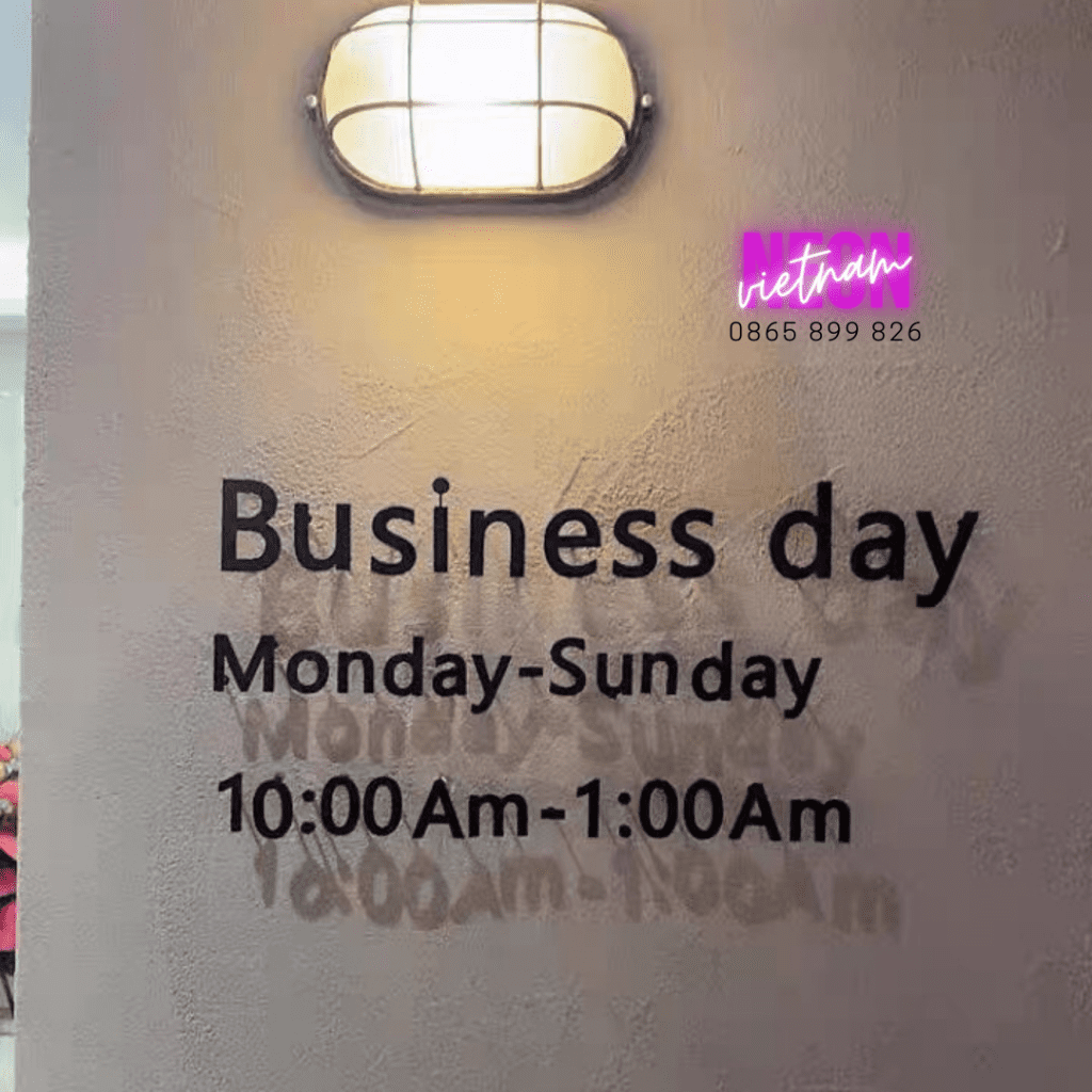 Business Day Floating Metal Letter - Neon Viet Nam