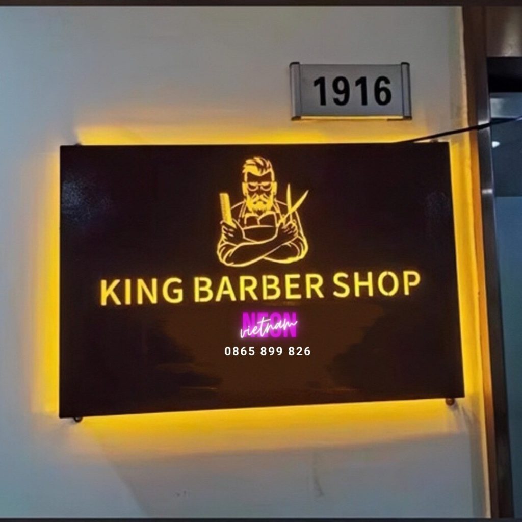 King Barber Shop Backlit Light Box - Neon Viet Nam