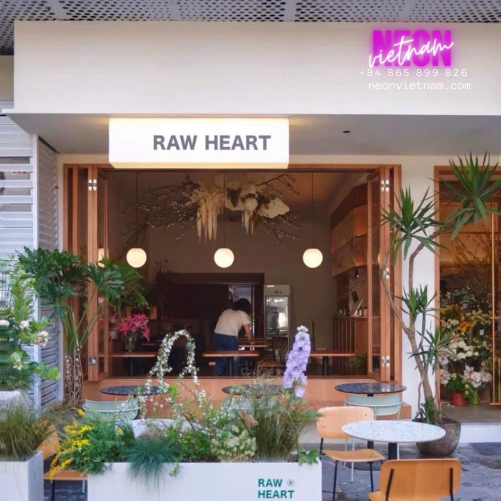 Raw Heart Coffee Frameless Light Box Sign - Neon Viet Nam