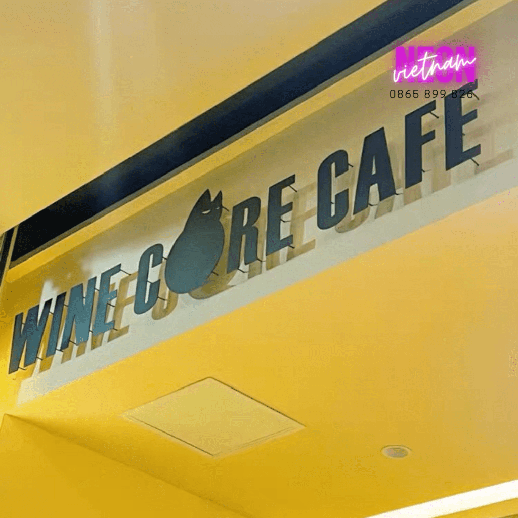 Wine Core Cafe Floating Metal Letter - Neon Viet Nam