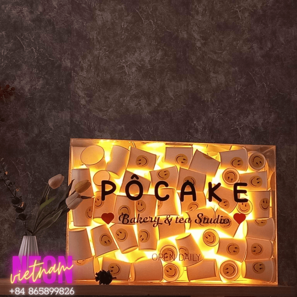 PO Cake Bakery & Tea Studio Papercup Transparent Light Box Sign - Neon ...