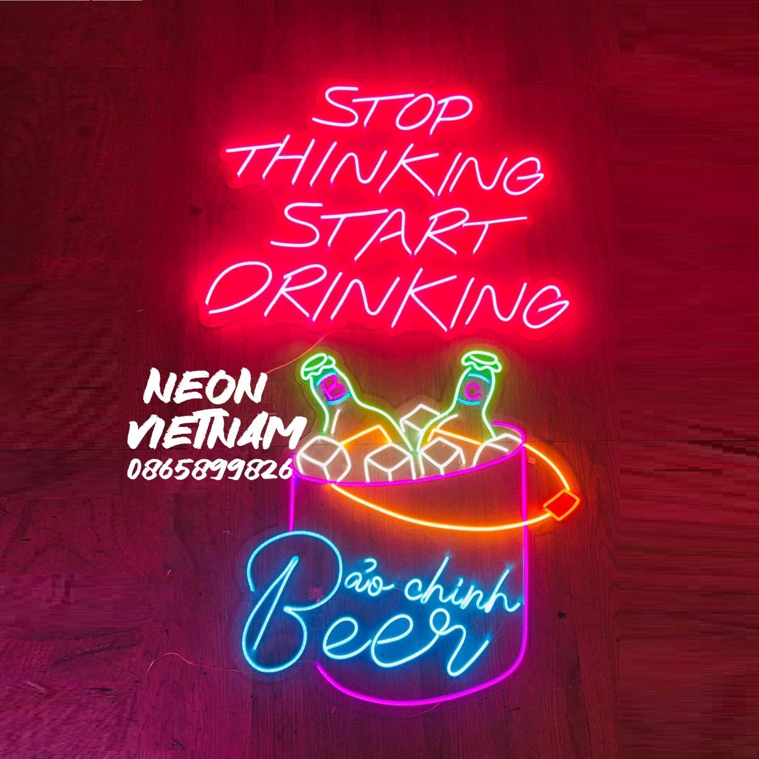 Stop Thinking Start Drinking Beer Led Neon Sign - Neon Viet Nam