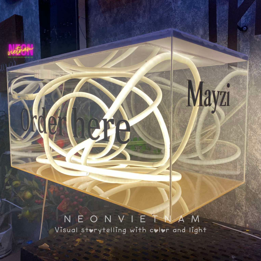 Transparent LED light box sign - Neon Viet Nam