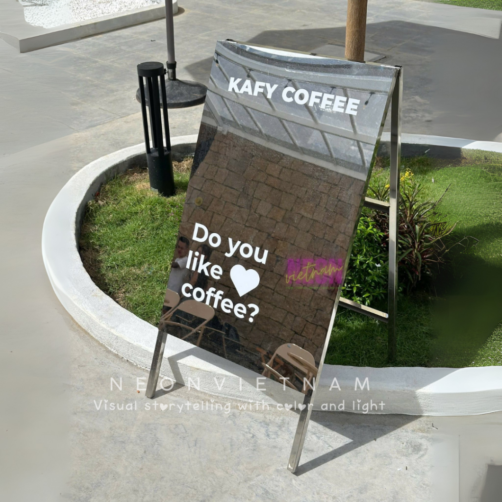 Mirror Stainless Steel Standee Sign - Neon Viet Nam