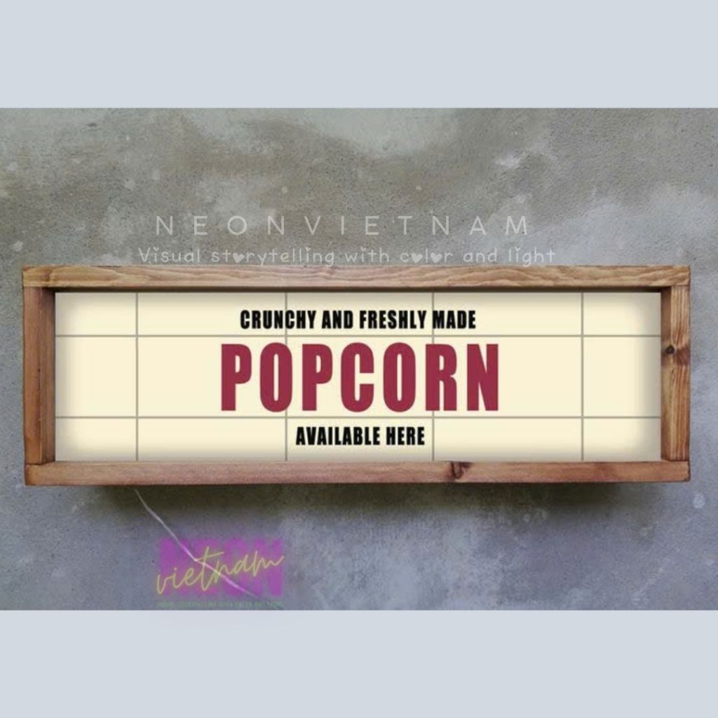 Wooden sign light box - Neon Viet Nam
