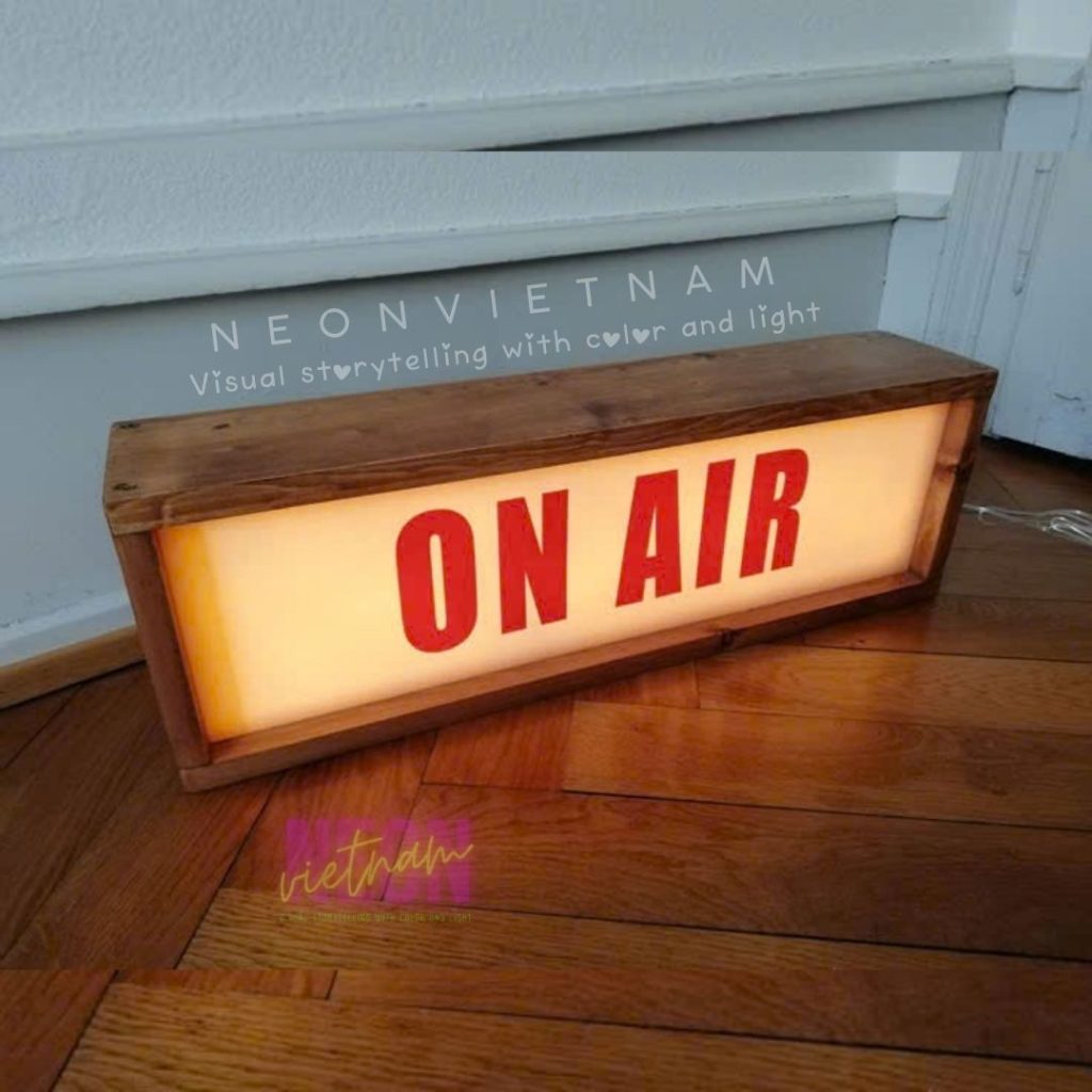 Wooden sign light box - Neon Viet Nam